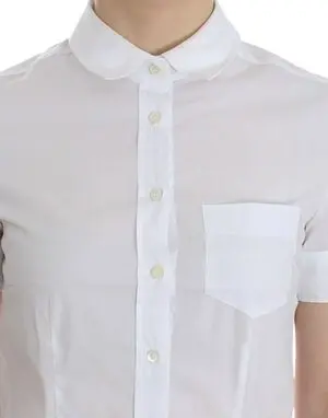 John Galliano Cotton Stretch Shirt Top - White