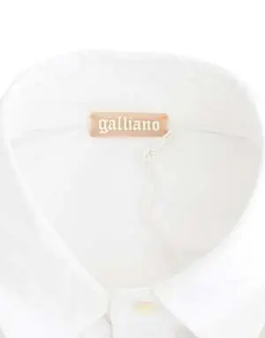 John Galliano Cotton Stretch Shirt Top - White