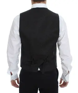 Dolce & Gabbana Wool And Silk-blend Single-breasted Vest - Black