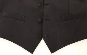 Dolce & Gabbana Wool And Silk-blend Single-breasted Vest - Black