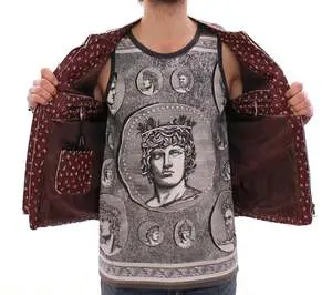 Dolce & Gabbana Leather Boxer Print Jacket