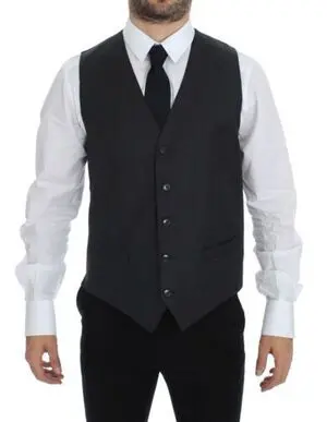Dolce & Gabbana Wool Formal Dress Vest - Gray