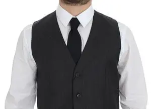 Dolce & Gabbana Wool Formal Dress Vest - Gray