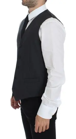 Dolce & Gabbana Wool Formal Dress Vest - Gray