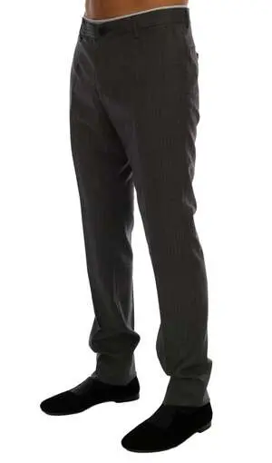 Dolce & Gabbana Wool Striped Trousers - Gray
