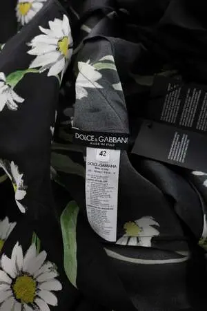 Dolce & Gabbana Silk Sunflower Print Maxi Dress
