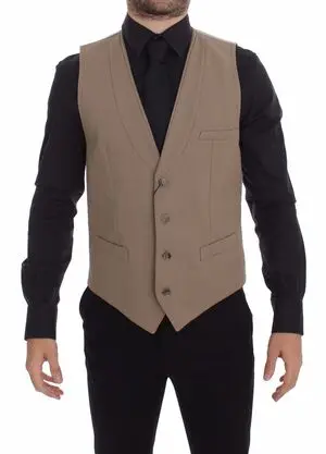 Dolce & Gabbana Cotton Slim Fit Dress Vest