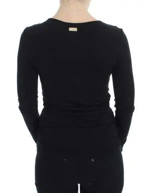 Versace Ruched V-neck Long Sleeve Sweater