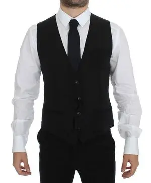 Dolce & Gabbana Wool Dress Vest - Black