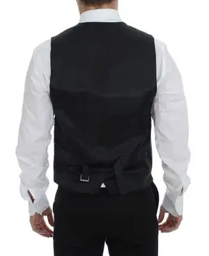 Dolce & Gabbana Striped Wool Single-breasted Vest