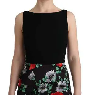 Dolce & Gabbana Floral Print Stretch Sheath Long Dress