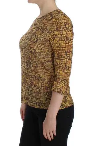 Dolce & Gabbana Mosaic Print Silk Blouse