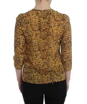 Dolce & Gabbana Mosaic Print Silk Blouse
