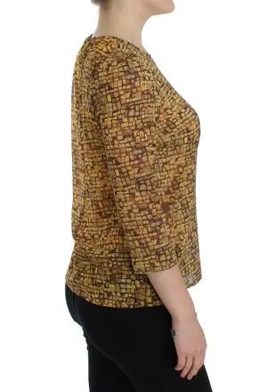 Dolce & Gabbana Mosaic Print Silk Blouse