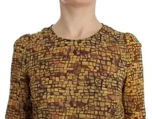 Dolce & Gabbana Mosaic Print Silk Blouse