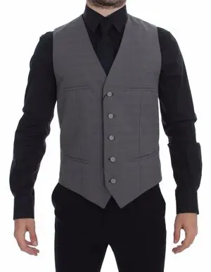 Dolce & Gabbana Cotton Slim-fit Dress Vest - Gray