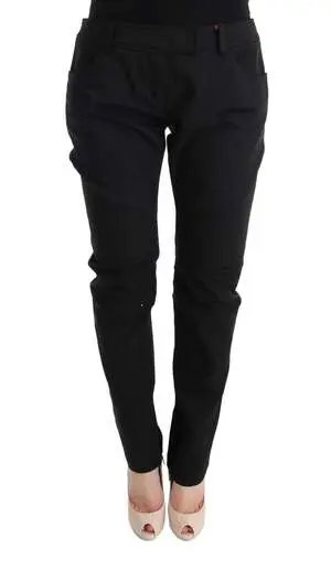 Ermanno Scervino Slim Fit Cotton Trousers - Black