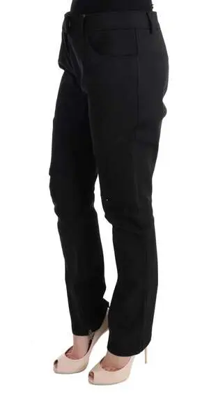 Ermanno Scervino Slim Fit Cotton Trousers - Black
