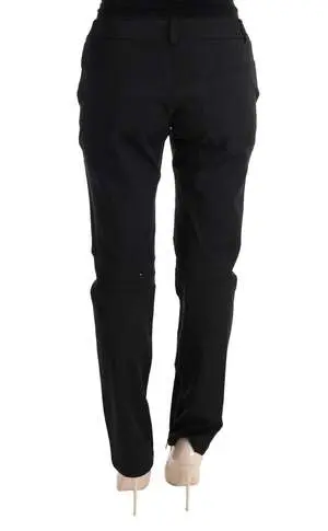 Ermanno Scervino Slim Fit Cotton Trousers - Black