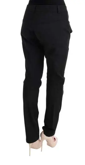 Ermanno Scervino Slim Fit Cotton Trousers - Black