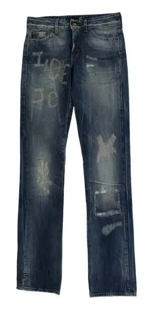 Roberto Cavalli Torn Straight Fit Jeans