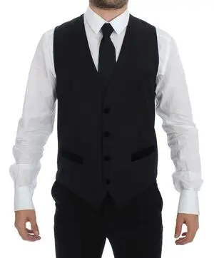 Dolce & Gabbana Wool Formal Vest - Black