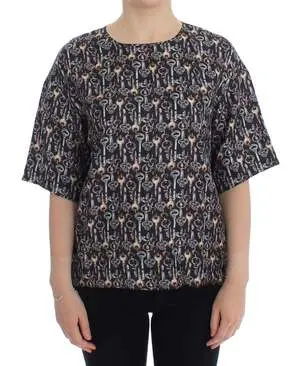Dolce & Gabbana Printed Silk Blouse - Gray