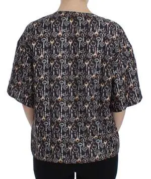 Dolce & Gabbana Printed Silk Blouse - Gray