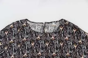 Dolce & Gabbana Printed Silk Blouse - Gray