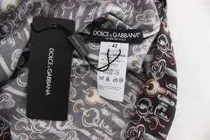Dolce & Gabbana Printed Silk Blouse - Gray