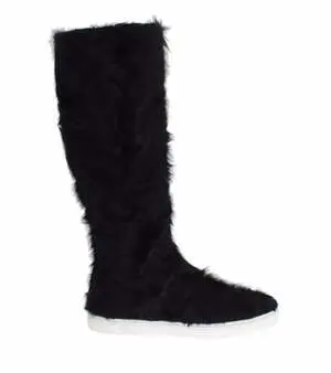 Dolce & Gabbana Xiangao Fur And Leather Flat Boots