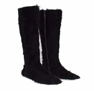 Dolce & Gabbana Xiangao Fur And Leather Flat Boots