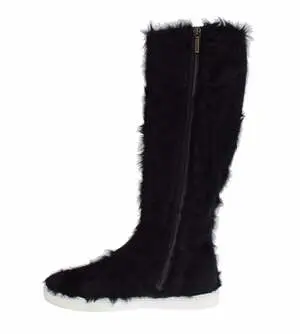 Dolce & Gabbana Xiangao Fur And Leather Flat Boots