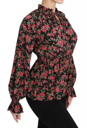 Dolce & Gabbana Floral Print Silk Top