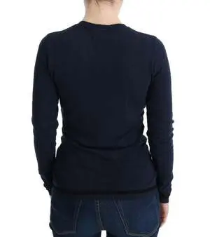 Costume National V-neck Ribbed Fine Knit Sweater