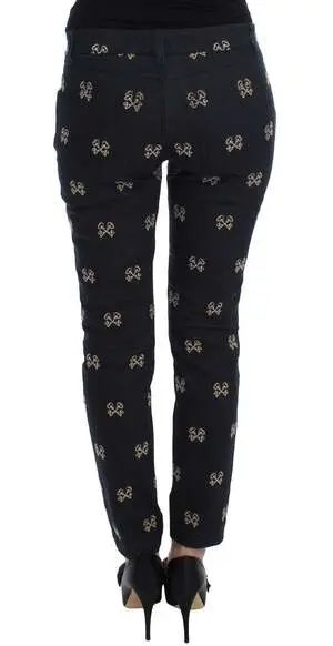 Dolce & Gabbana Key Embroidered Slim Fit Jeans