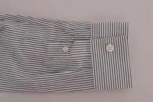 FRANKIE MORELLO White Striped Casual Cotton Regular Fit Shirt