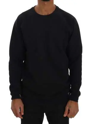 DANIELE ALESSANDRINI Crewneck Cotton Pullover - Blue