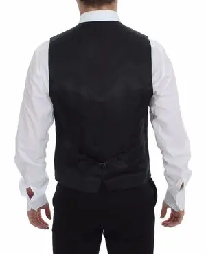 Dolce & Gabbana Striped Wool Vest - Gray