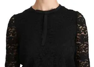 Dolce & Gabbana Lace Long Sleeve Crewneck Blouse