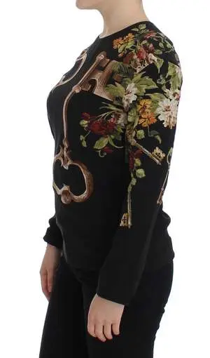 Dolce & Gabbana Key Floral Print Silk Blouse Top