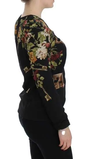 Dolce & Gabbana Key Floral Print Silk Blouse Top