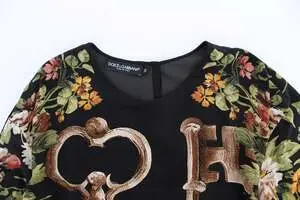 Dolce & Gabbana Key Floral Print Silk Blouse Top