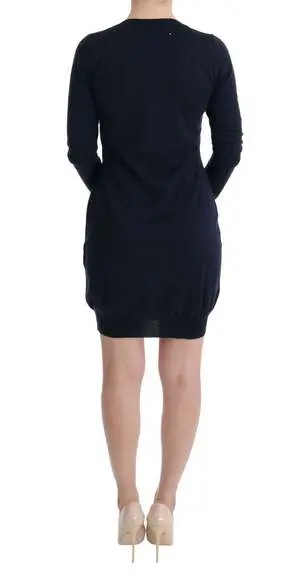MARGHI LO' Wool Long Sleeve Shift Dress