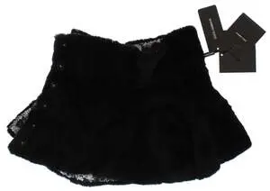 Dolce & Gabbana Sequined Floral Weasel Fur Shoulder Scarf Wrap
