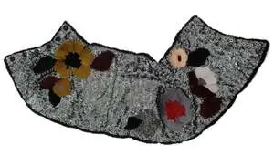 Dolce & Gabbana Sequined Floral Weasel Fur Shoulder Scarf Wrap