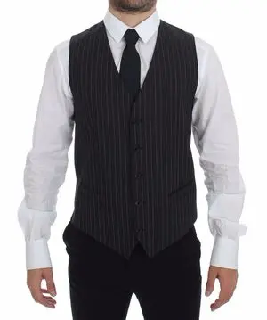 Dolce & Gabbana Striped Wool Vest - Gray
