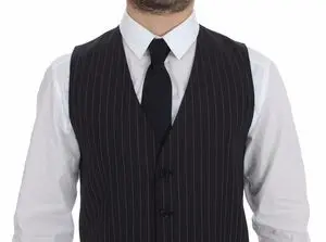 Dolce & Gabbana Striped Wool Vest - Gray