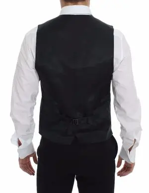 Dolce & Gabbana Striped Wool Vest - Gray