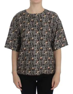 Dolce & Gabbana Printed Silk T-shirt - Gray
